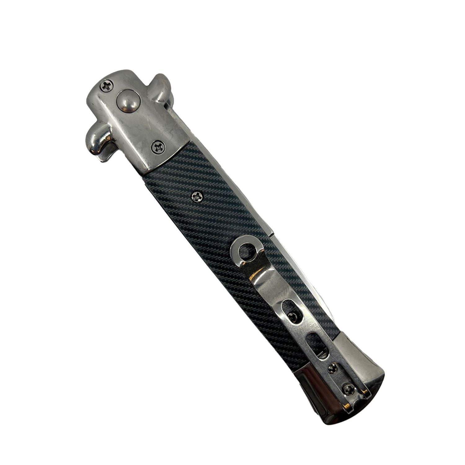9” Automatic Out-The-Side Knife with Carbon Fiber Color Handle – SDP Inc