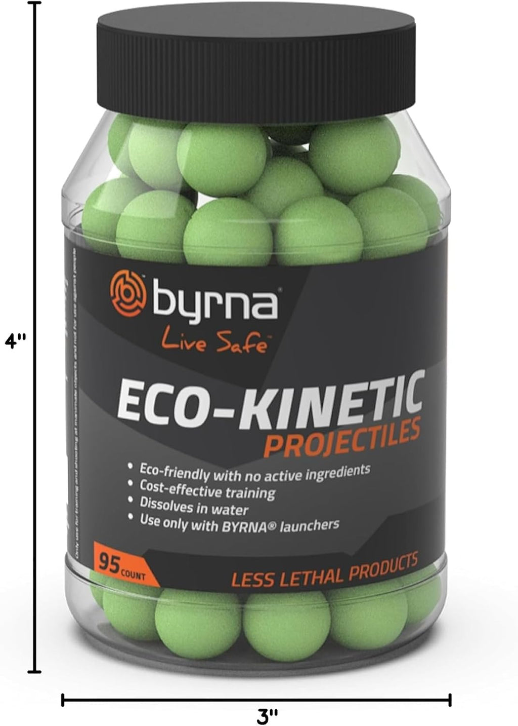 Byrna Eco-Kinetic Projectiles 95 Rounds Training and Recreational Use ...