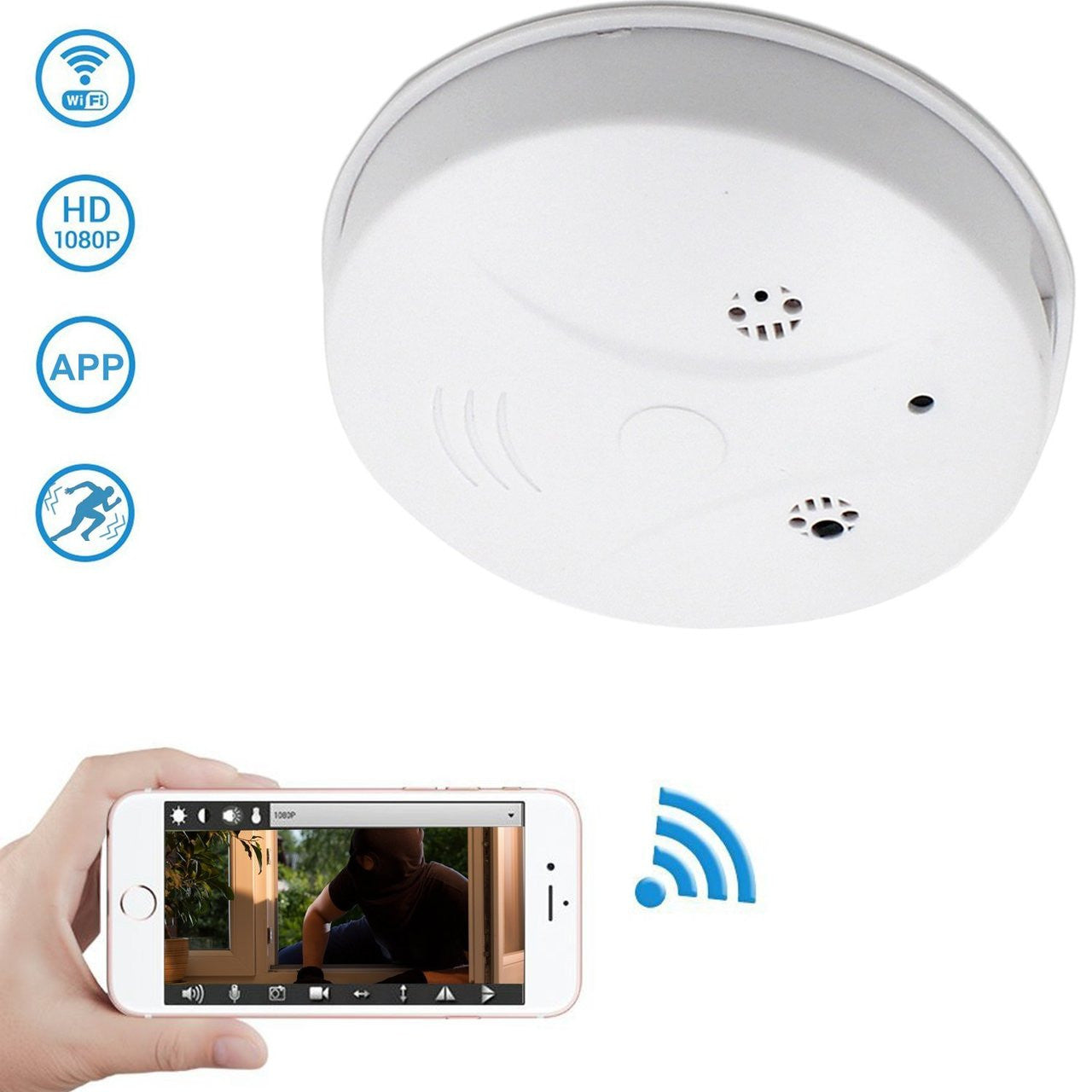 AC Power Dummy Smoke Detector with Wifi Hidden Spy Camera and DVR – SDP Inc
