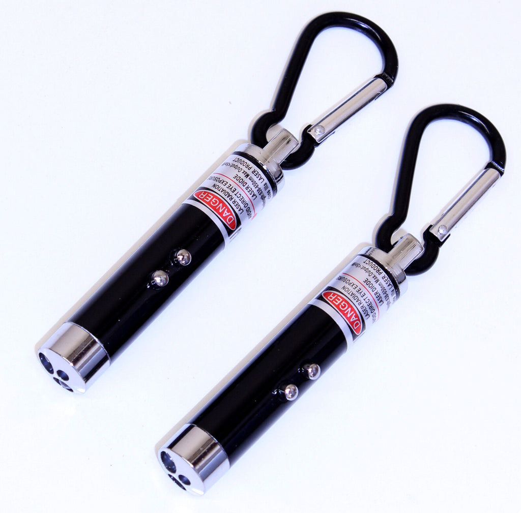 3 in 1 Red Laser Flashlight Pointer UV LED Keychain Value Pack 2 Laser ...