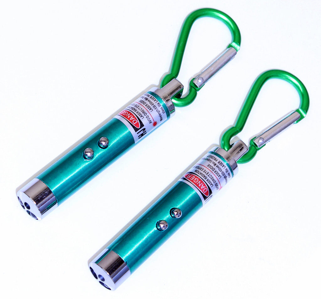 3 in 1 Green Laser Flashlight Pointer UV LED Keychain Bundle Package