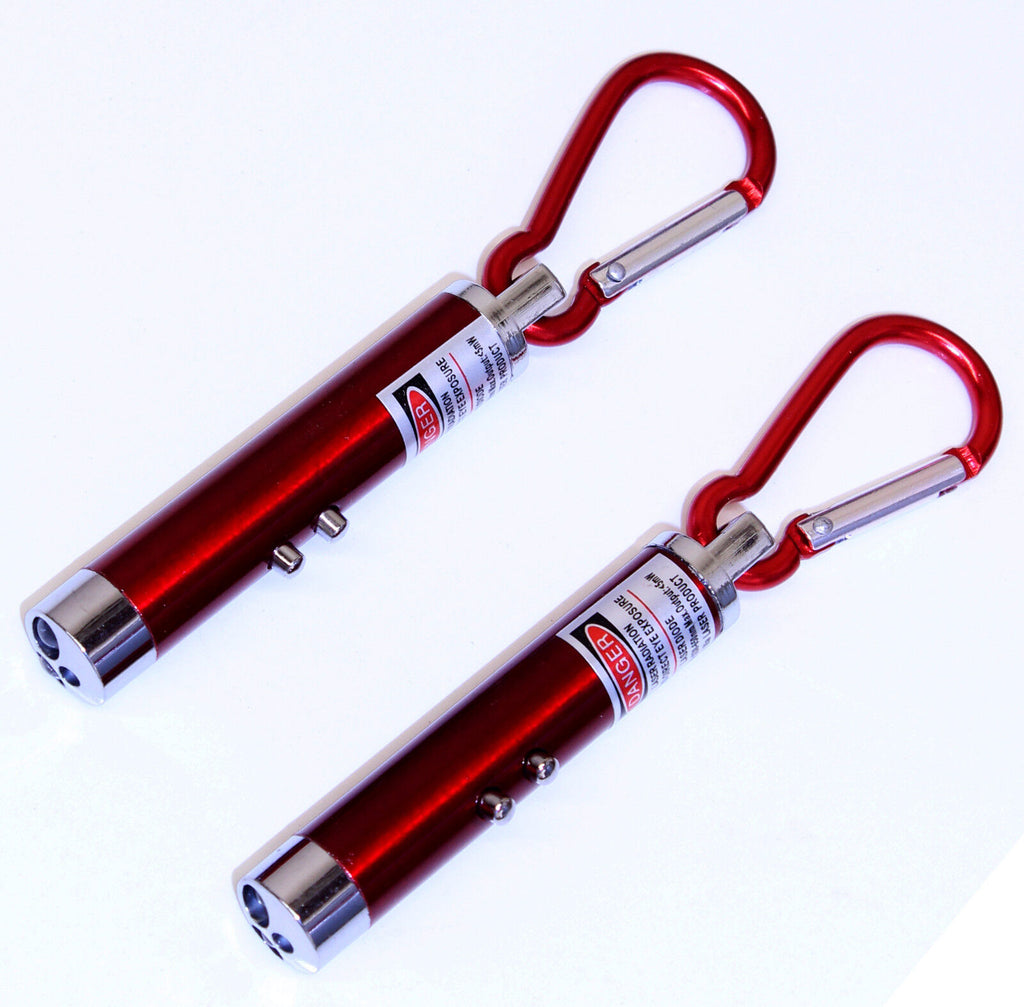 3 in 1 Red Laser Flashlight Pointer UV LED Keychain Bundle Low Price ...