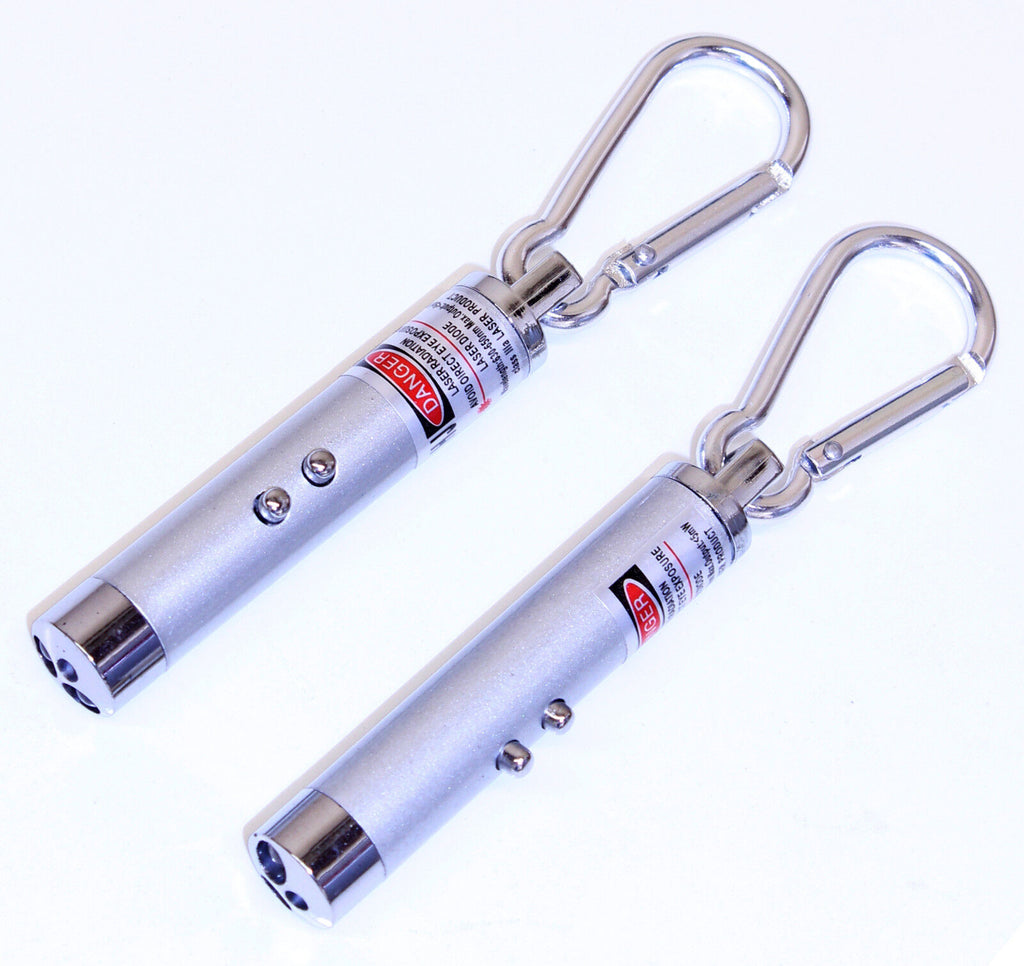 3 in 1 Red Laser Flashlight Pointer UV LED Keychain Value Pack 2 Laser ...