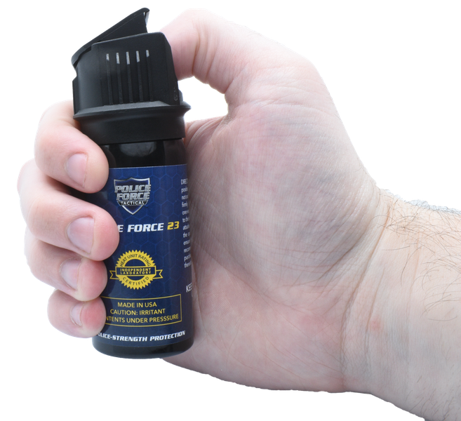Police Force 23% Stream Pepper Spray 2 oz Flip Top Powerful Protection