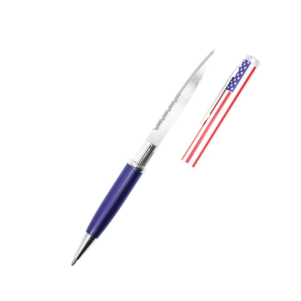 Serrated Pen with Disguised Hidden Knife US Flag Bundle Value Pack 2 ...