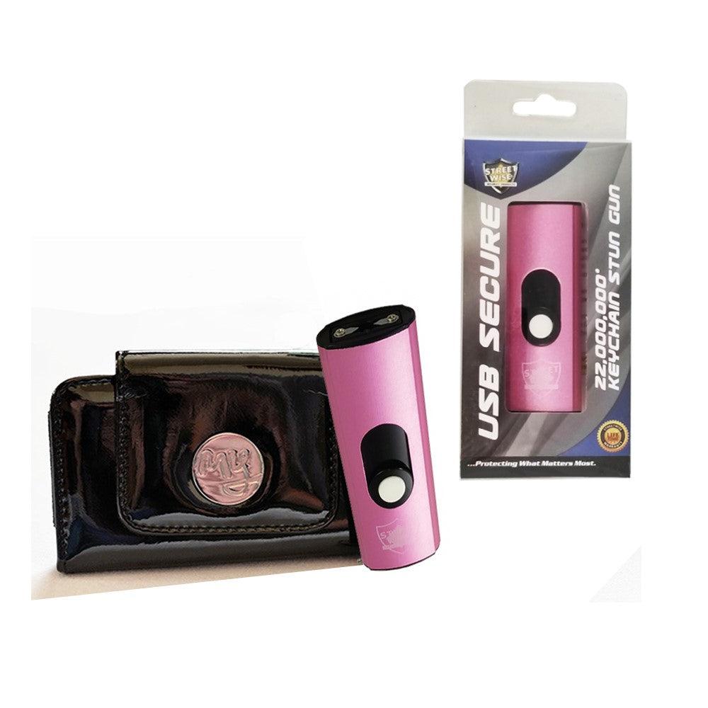 Streetwise Pink USB Secure Key-Chain Stun Gun Women Self Defense Option ...