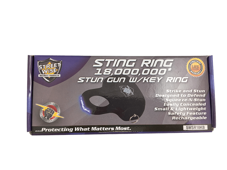 Streetwise Sting Ring Stun Gun w/ Key Ring Women and Men Self Defense